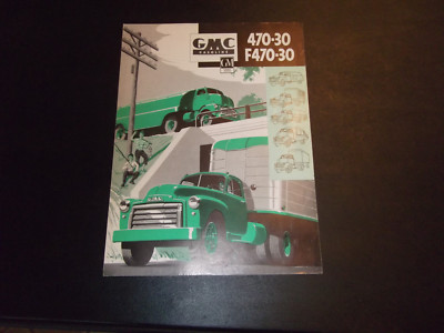 1952 GMC Gas 470-30 F470-30 Trucks Color Sales Brochure ~ L@@K ~ 1952 ...