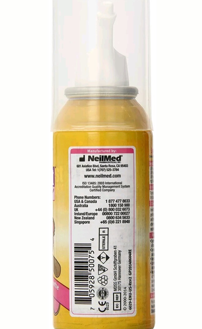 NeilMed Pedia Mist Small Noses Saline Spray Nasal Sinus Allergy 2.53oz ...