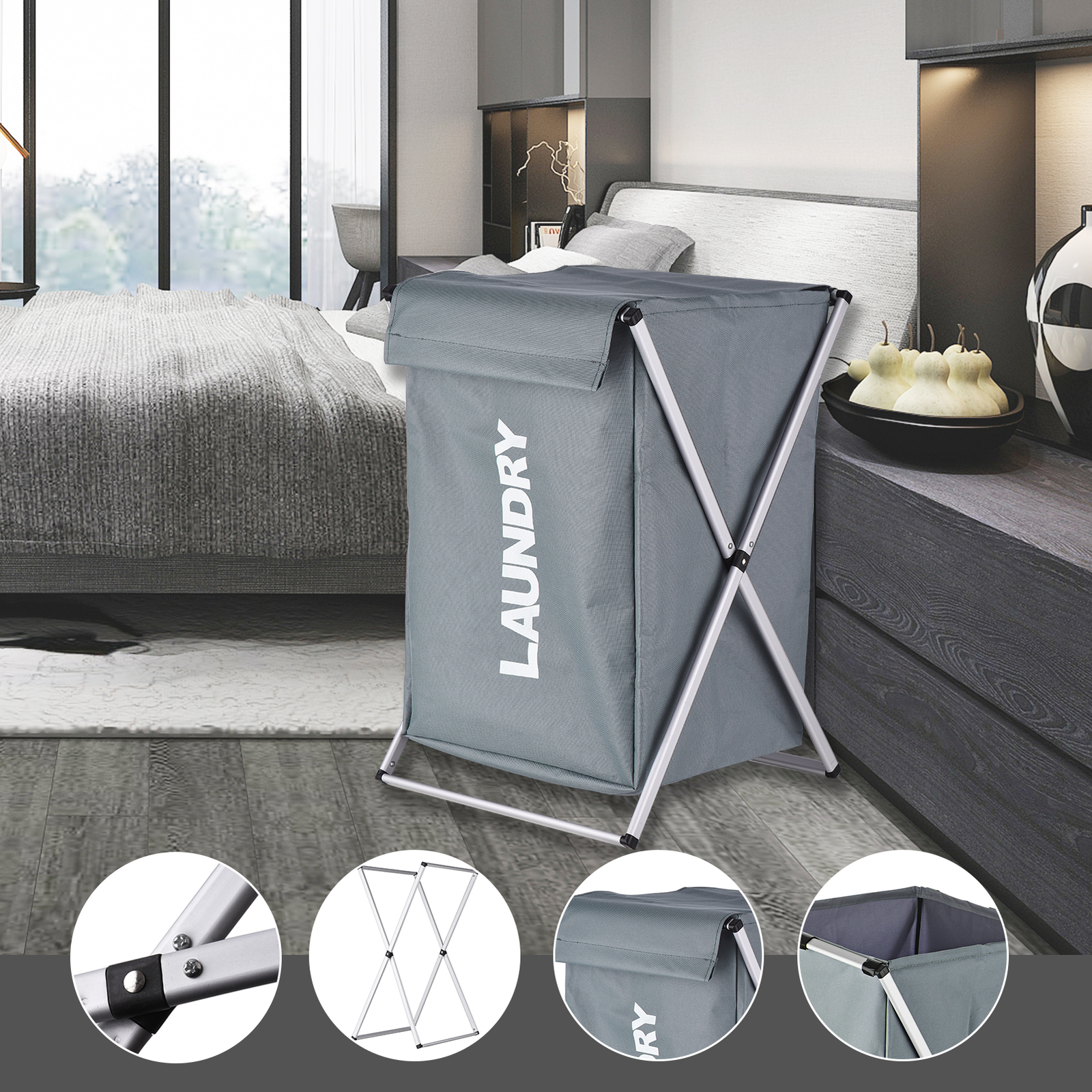 Foldable Large Laundry Washing Clothes Storage Bag Hamper Basket Bin ...