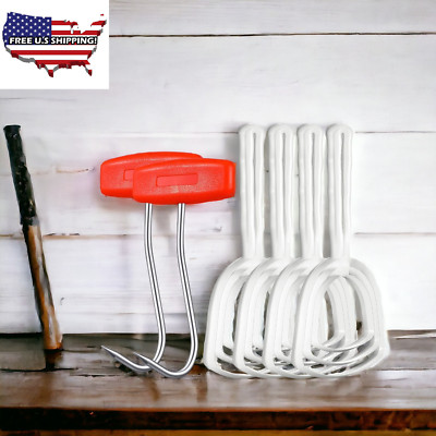 Kit 4Pcs Bone Dust Scraper and 2Pcs Meat Hooks for Butchering Fish ...