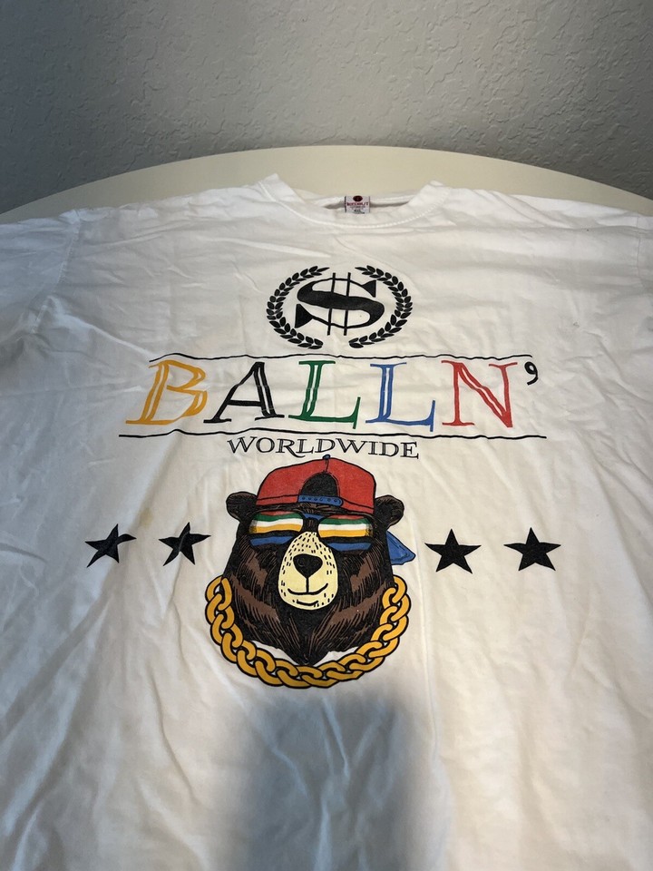 Iced Out Clothing Co Ballin Shirt Men's 4xl White Cotton Short Sleeve ...
