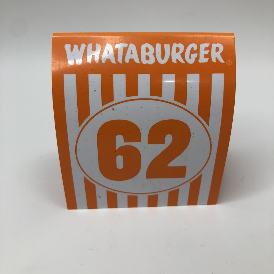 #62 Individual WHATABURGER Restaurant Table Tent Numbers - Glossy | eBay