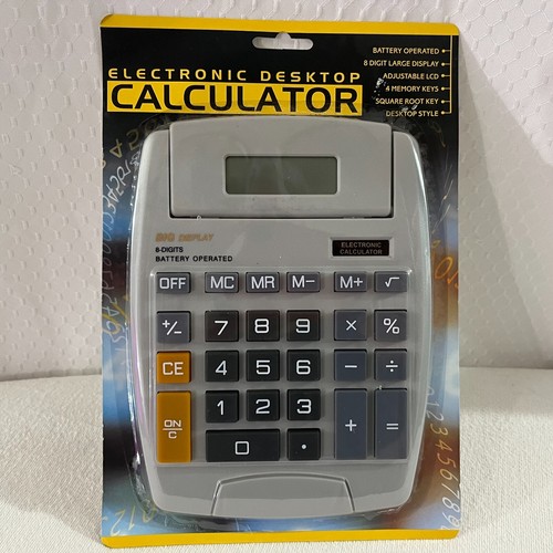 8-Digit Jumbo Big Button Desktop Calculator Tilt Display w/Battery ...