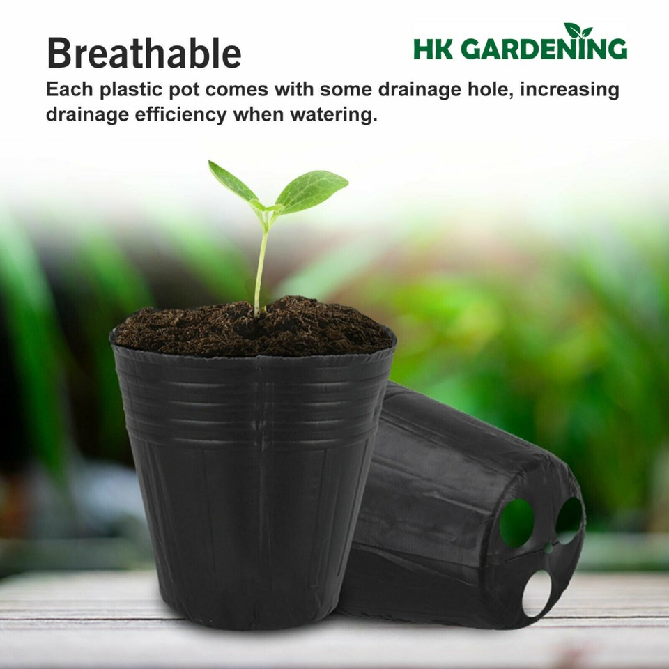 100pc 10cmx10cm Plant Flower Pots Outdoor Living Garden Nursery Raising ...