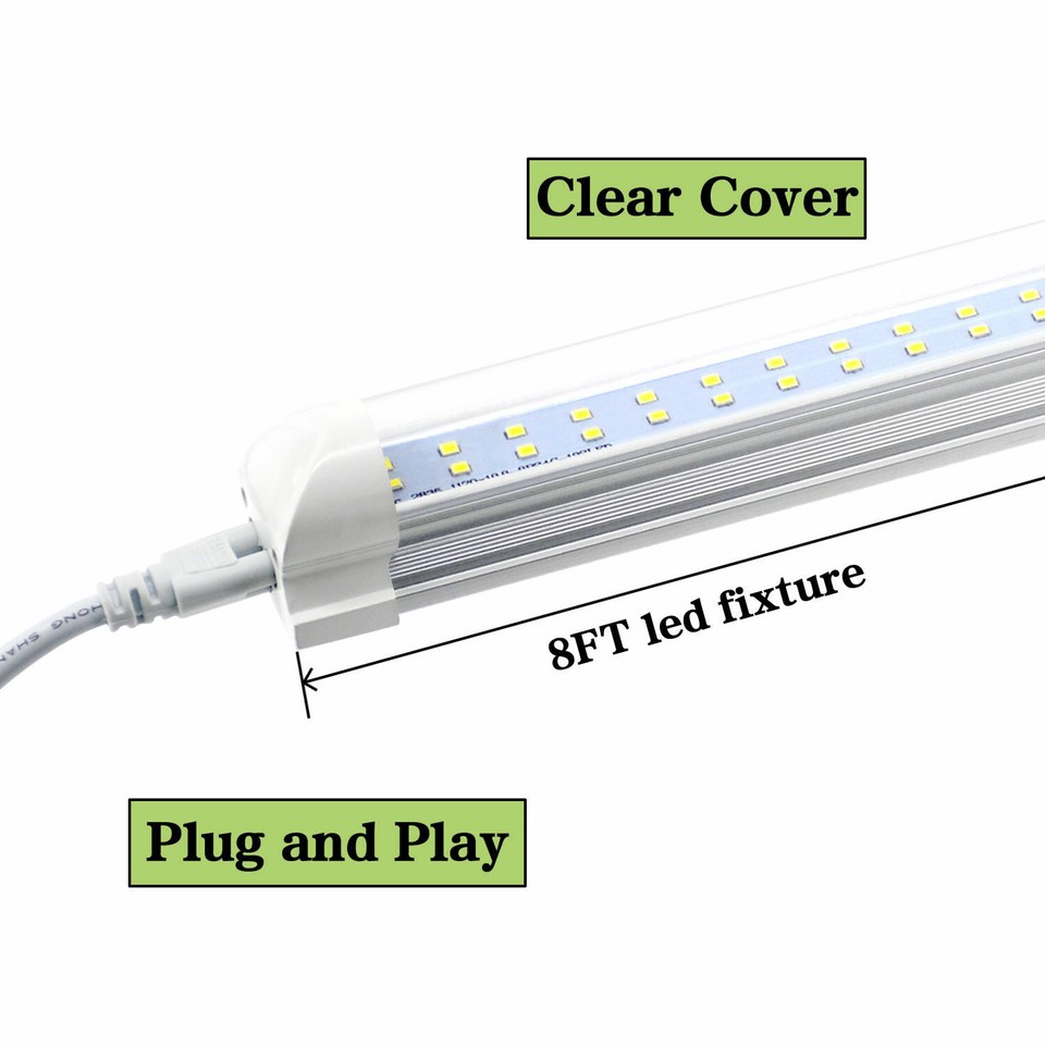 T8 Integrated LED Tube Lights Garage 4FT-8FT 36W-120W LED Shop Light ...