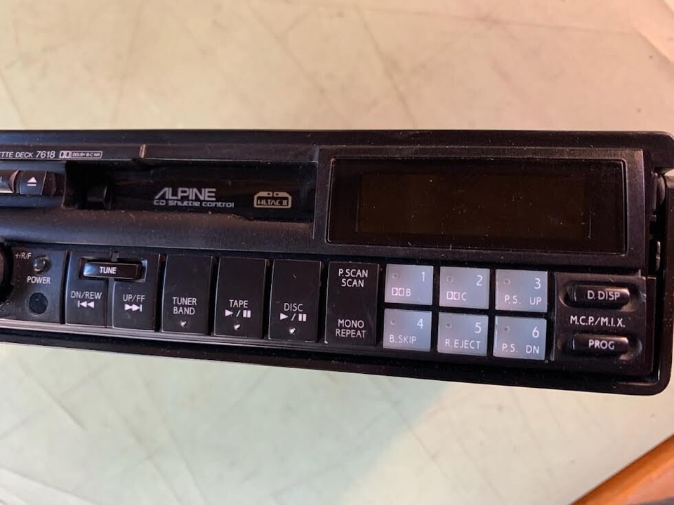RARE Vintage Alpine 7618 AM FM radio head unit Cassette player NO CAGE ...
