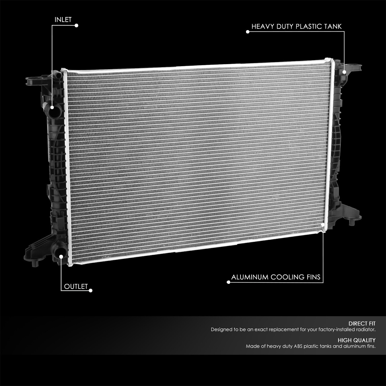 For 2017-2022 Audi A4/A5/A6/A7 2.0T Cooling Radiator OE Style Aluminum ...