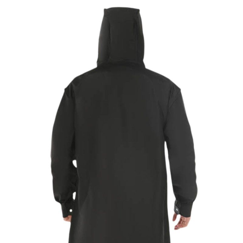 Men Hooded Long Raincoat Trench Jacket Hiking Waterproof Rain Casual ...