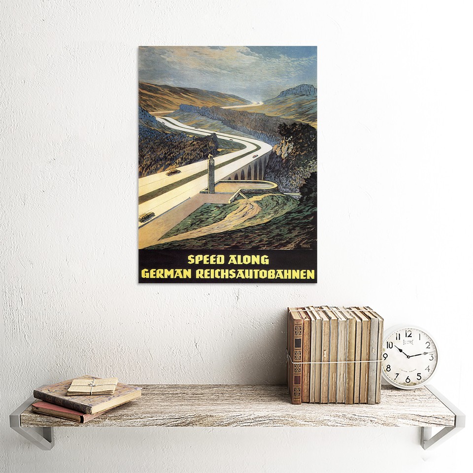 Travel Tourism Germany Autobahn Motorway Uk Vintage Advertising Poster ...