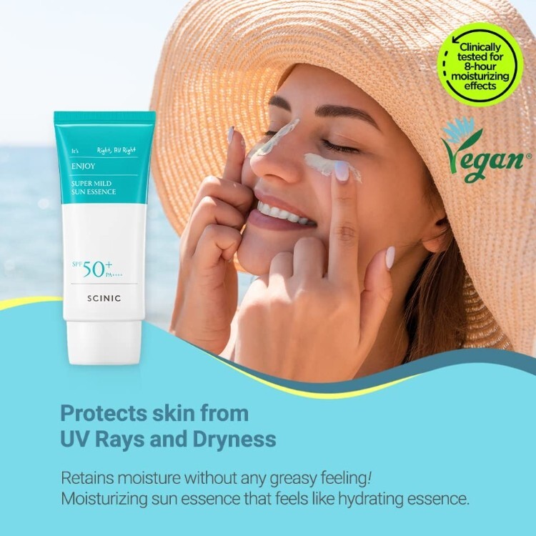 SCINIC Enjoy Super Mild Sun Essence SPF50+ PA++++ 50ml Essential Sun ...