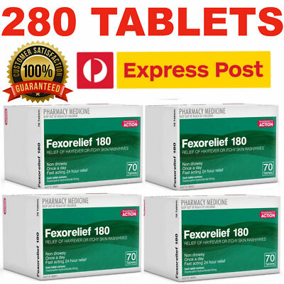 Pharmacy Action Fexofenadine 180mg ** 280 TABLETS ** Fexit, Fexorelief ...