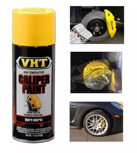 Yellow Brake Caliper Paint Spray Can High Temp Gloss Coat Drum Rotor ...