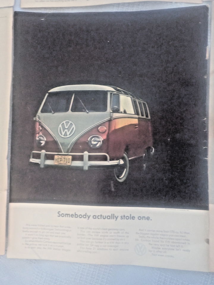 Vintage 1960s Volkswagen Bus,Bug and Squareback Sedan Print Ad Lot 6 ...