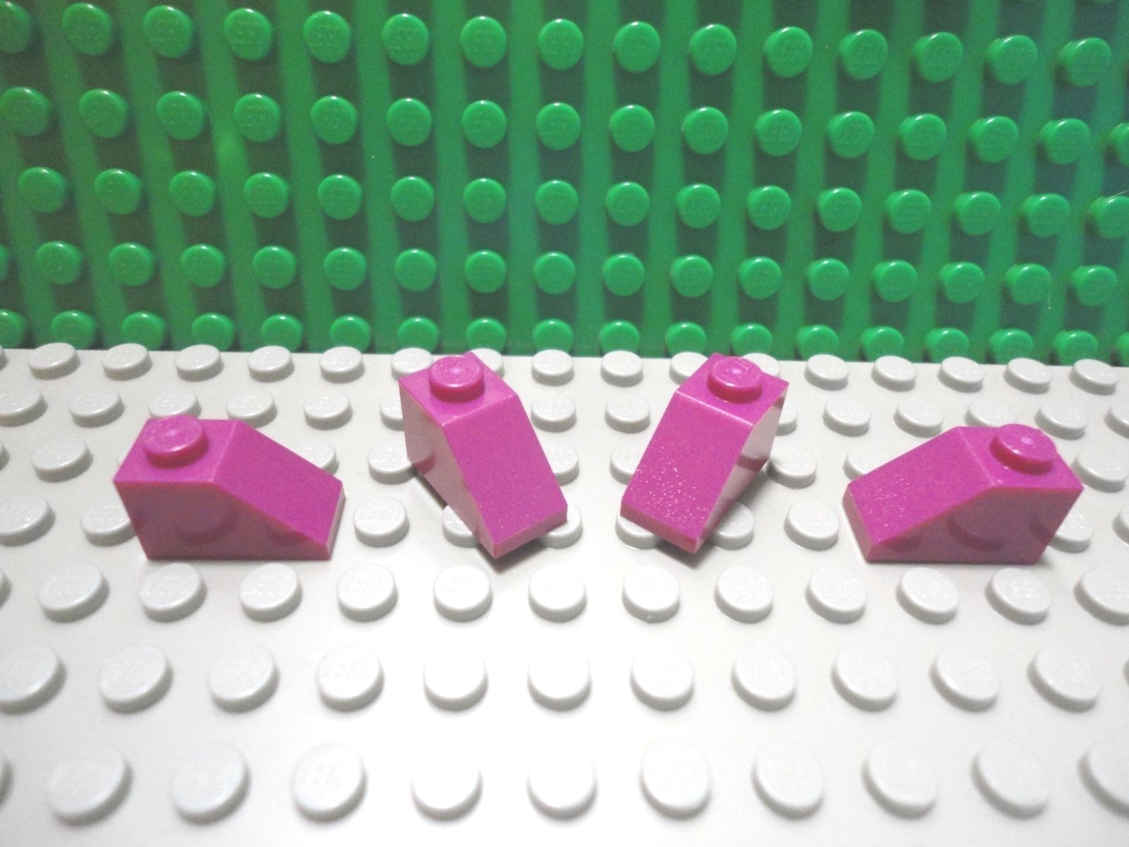 Lego 4 Magenta 2x1 Slopes 45 degree brick block NEW | eBay