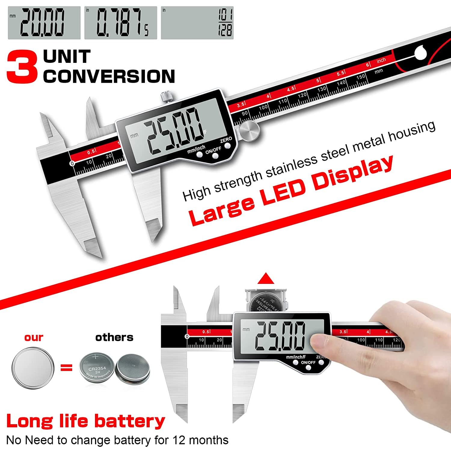 Digital Caliper Electronic Caliper Measuring Tool Precision Digital ...