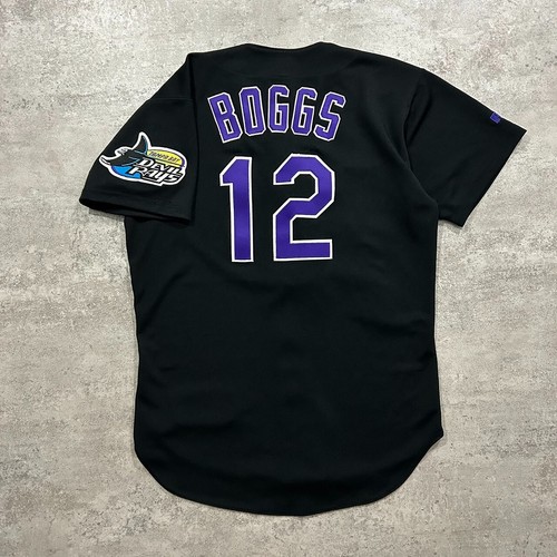 VTG 90s MLB TAMPA BAY DEVIL RAYS WADE BOGGS RUSSELL ATHLETIC AUTHENTIC ...