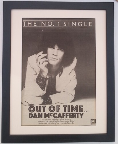 DAN McCAFFERTY*NAZARETH*Out Of Time*1975*ORIGINAL*POSTER*AD*FRAMED*FAST ...