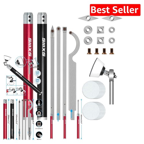 Durable Carbide Tip Wood Lathe Tool Kit with Interchangeable Handle ...