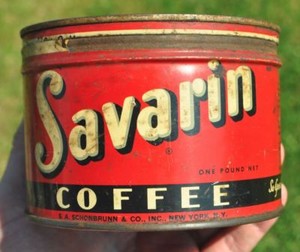 1940s USA New York SCHONBRUNN & Co American Coffee Large Tin Box ...
