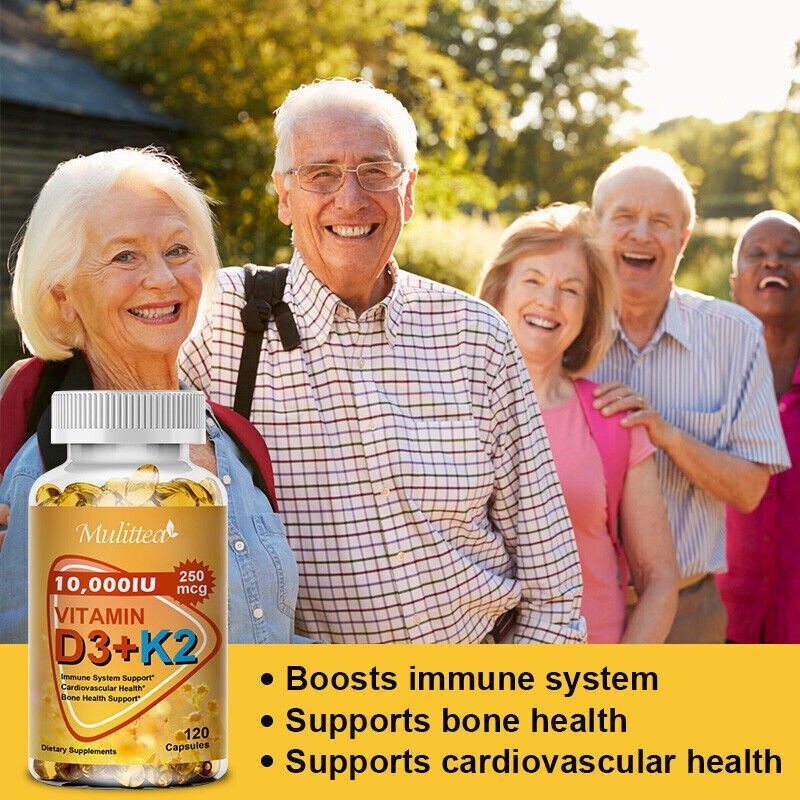 Vitamin D3 10000 IU with K2 (MK7) Supplement,High Potency, Bone,Immune ...