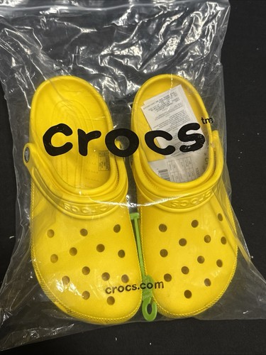 Original crocs classic clog With Tags 🏷️ Yellow 8Men/10 Women | eBay