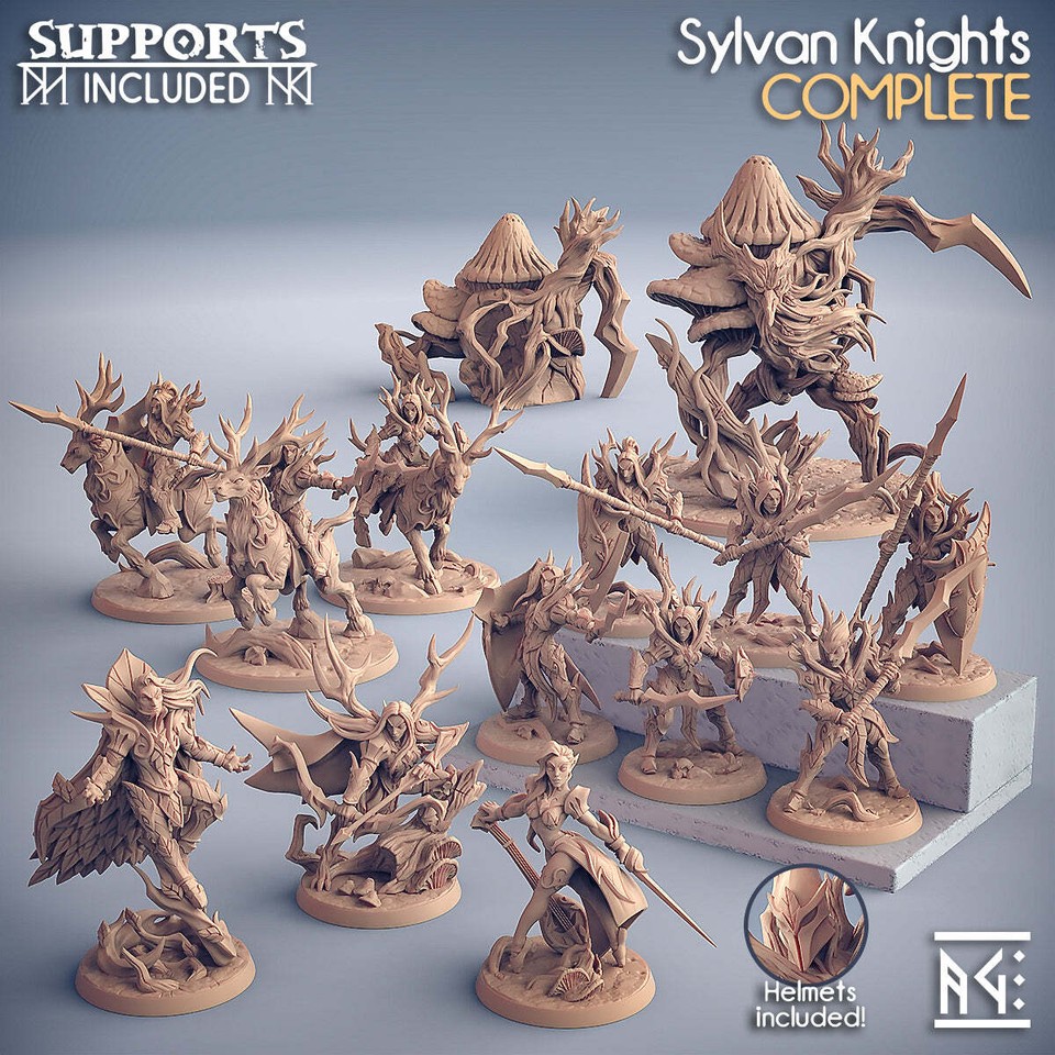 3D Printed Artisan Guild Hidden Forest Primordial Sylvan Knights 28mm ...
