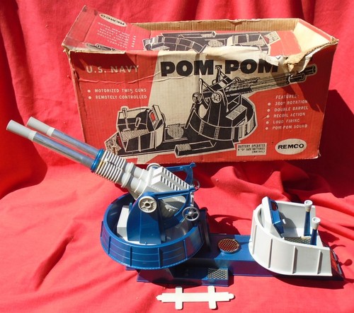 Remco 1960s US Navy Pom-Pom Gun Motorized Twin AA Fully Functional w ...