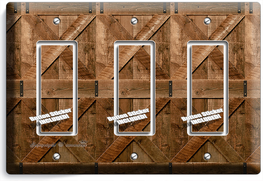 RUSTIC WOOD RANCH BARN DOOR STYLE LIGHT SWITCH OUTLET PLATE LOG CABIN ...
