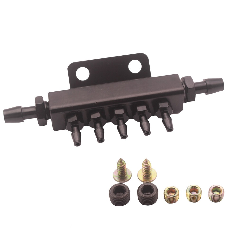 Aluminum 5 Port Car Vacuum Block Intake Manifold Fuel Gas Wastegate ...