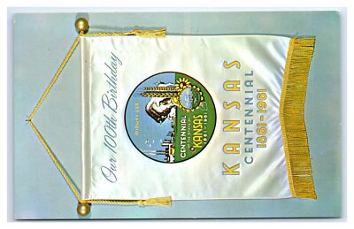 Topeka, KS Postcard- CENTENNIAL 100TH BIRTHDAY Buffalo Sunflower ...