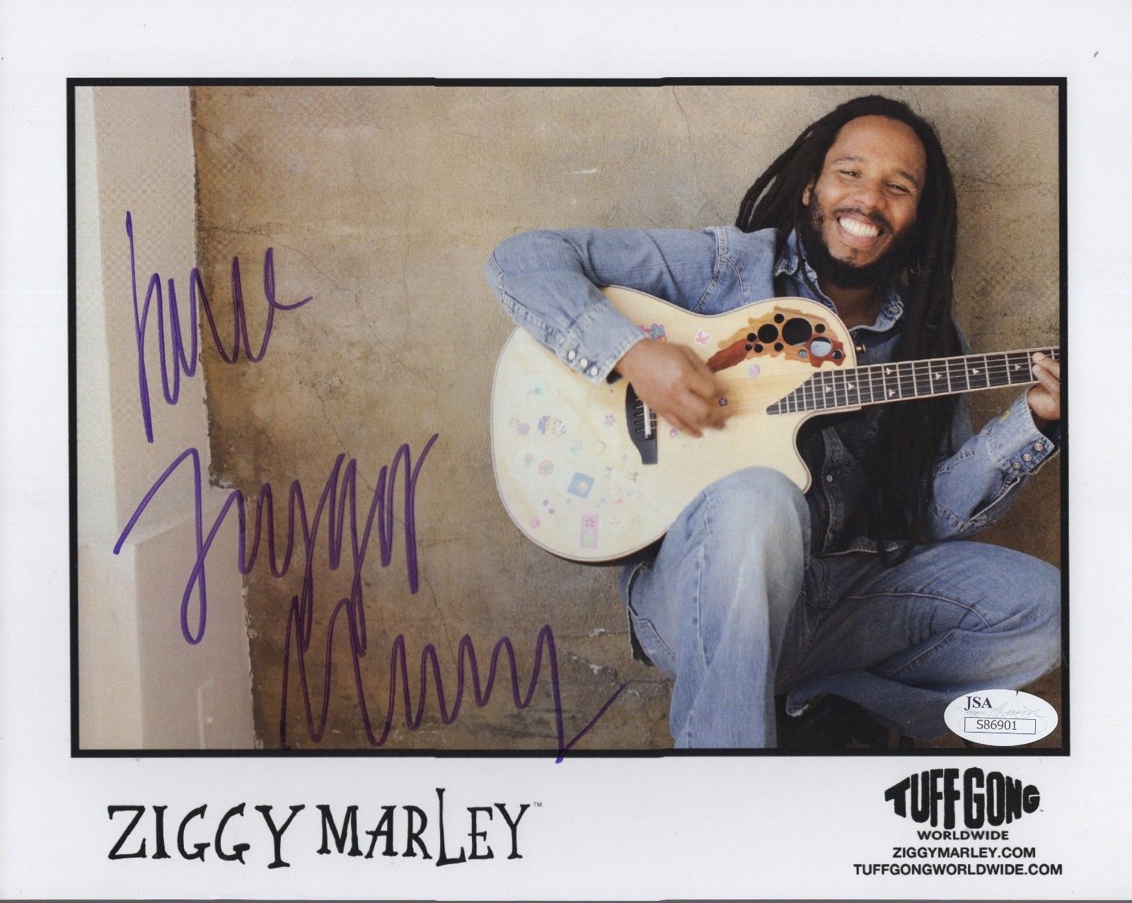ZIGGY MARLEY HAND SIGNED 8x10 COLOR PHOTO GREAT REGGAE SINGER JSA | eBay