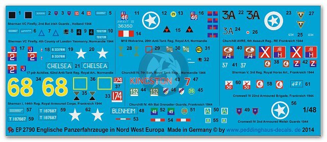 Peddinghaus 1/48 British Tank Markings Northwestern Europe WWII (11 ...