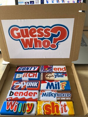 box of rude chocolate bars swear funny joke christmas secret santa joke ...