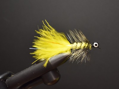 2 Flies, Size 8, Bead Eye Yellow Streamer Streamers Fly Fishing | eBay