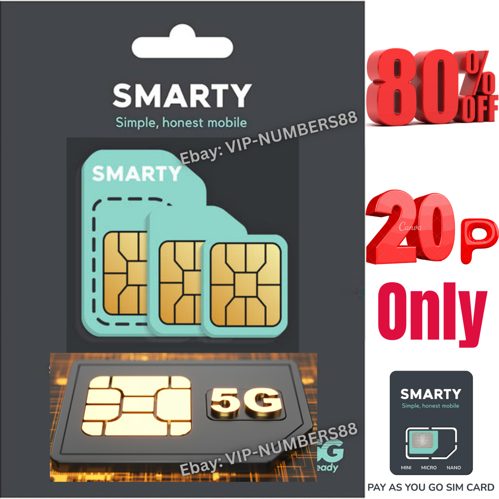 New SMARTY DATA SIM CARD FOR WiFi Router & Dongle campervan MiFi ...