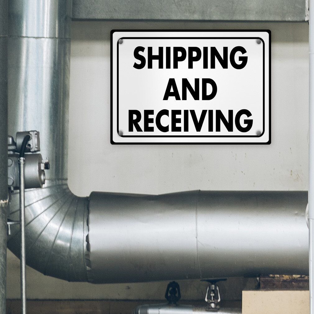 Horizontal Metal Sign Shipping and Receiving Osha Weatherproof Street ...