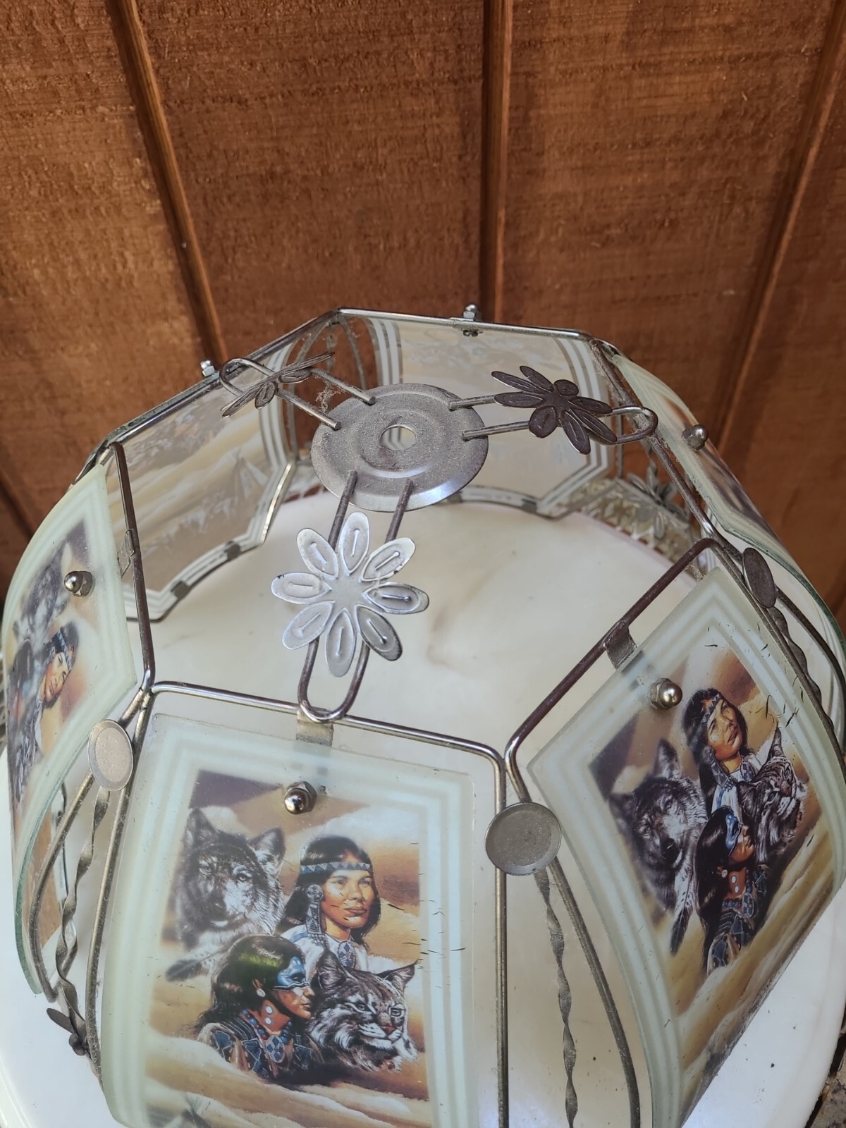 Vintage Touch Lamp Shade Paneled Native American Ok Lighting | eBay