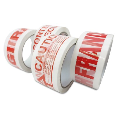 PRINTED 2" 66M PACKING TAPES LOW NOISE FRAGILE HANDLE WITH CARE CAUTION ...