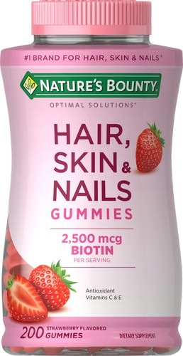Nature's Bounty Optimal Solutions Gummies with Biotin Strawberry 200 ...