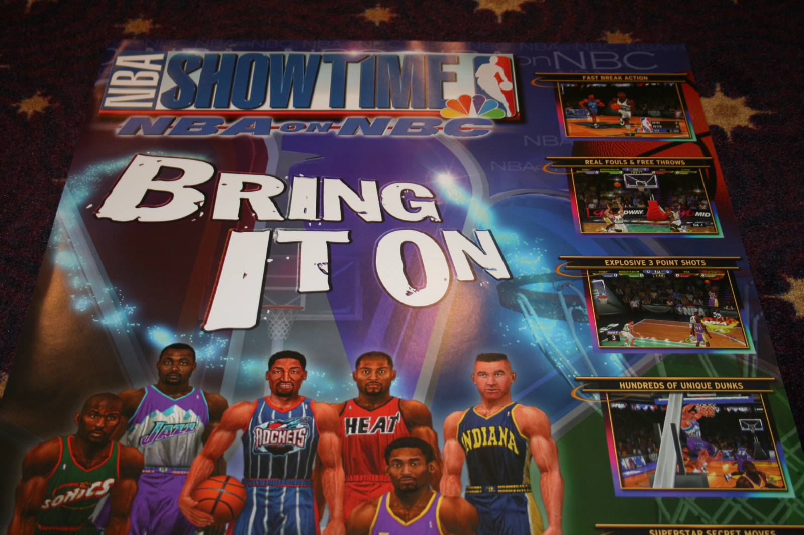 Midway NBA Showtime Video Arcade Game Wall Poster Flyer 24" X 36" | eBay