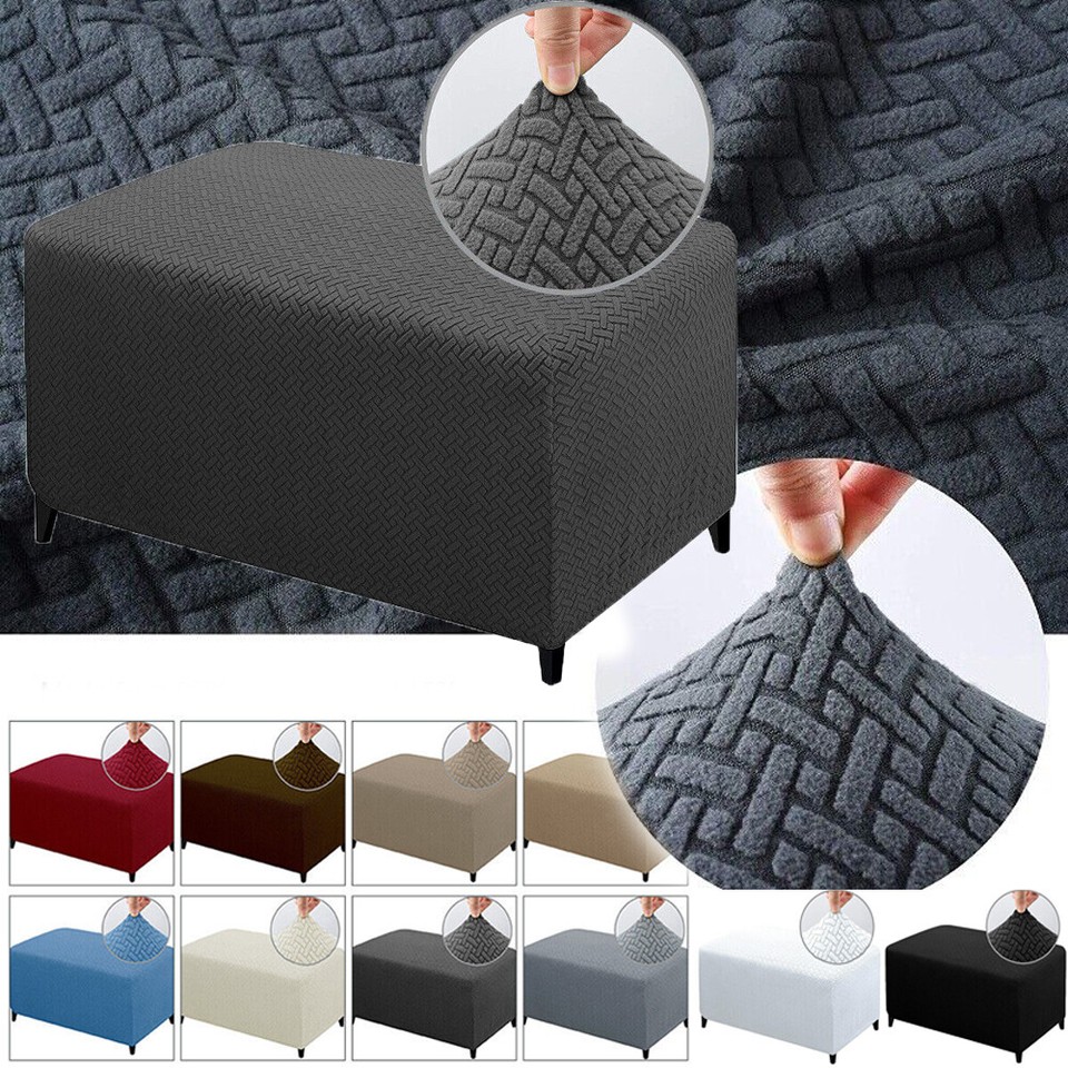 Elastic Stretch Rectangle Ottoman Cover Sofa Footstool Protector ...