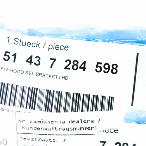 OEM BMW X5 F15 FRONT BONNET HOOD RELEASE HANDLE BRACKET 51437284598 LHD ...