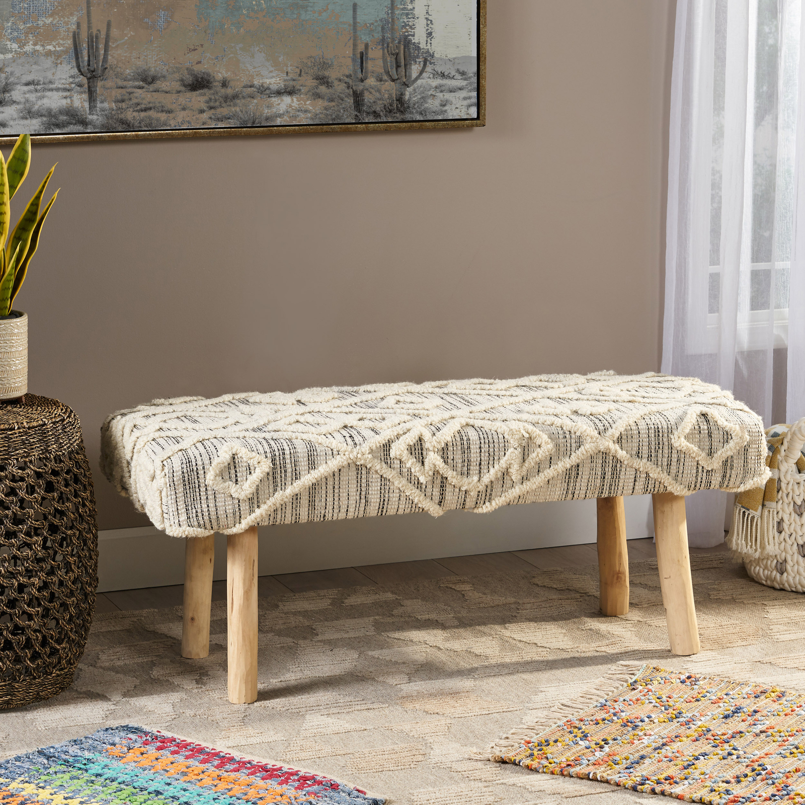 Carrera Handcrafted Boho Rectangular Bench | eBay