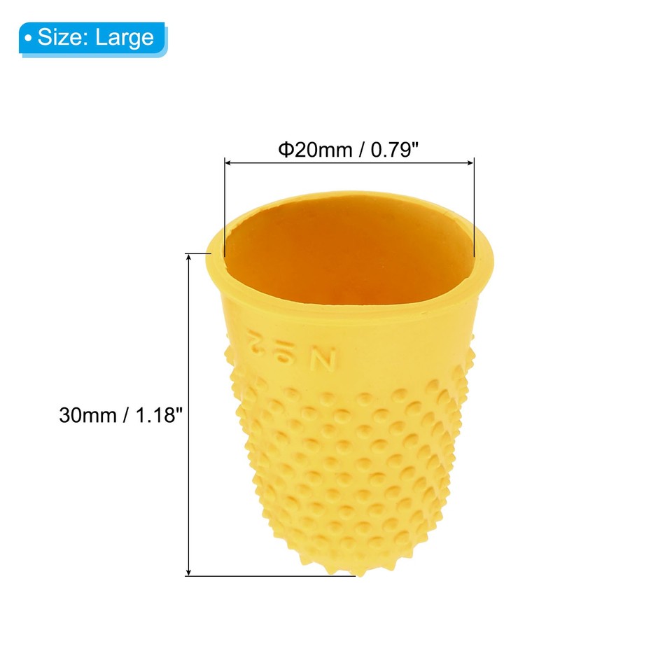 20pc Rubber Finger Tips Thumb Fingertip Protector Thimble Grip Yellow ...