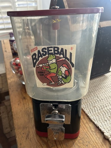 Vtge Red/Black 5 Cent Bubble Gum Machine Baseball | eBay
