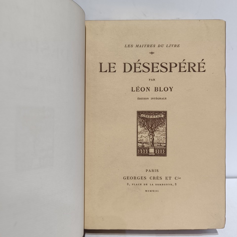 Édition LIMITÉE - Le Désespéré Léon BLOY Ex. sur Rives 1913 RELIURE ...