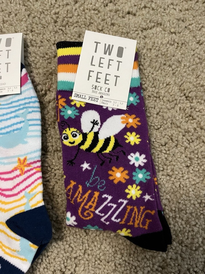 BRAND NEW TWO LEFT FEET SOCKS - SMALL FEET WOMENS 5.5-9.5, MENS 5-8 ...