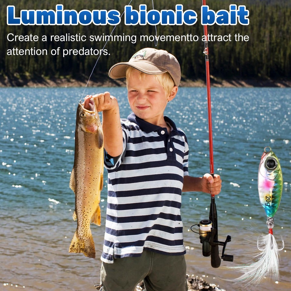 8PCS Micro-Metal Jig Fishing 20g Sinking Lures Sea Jigs Spoon Fishing ...