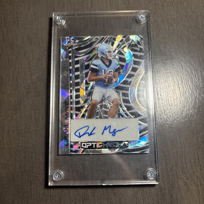 Drake Maye 2023 Leaf Eclectic Zebra Auto 1/1 FA-DM1 Rookie RC | eBay