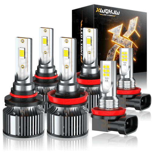 Combo 9005+H11+H11 LED Headlight Kit Fog light Bulbs High Low Beam ...